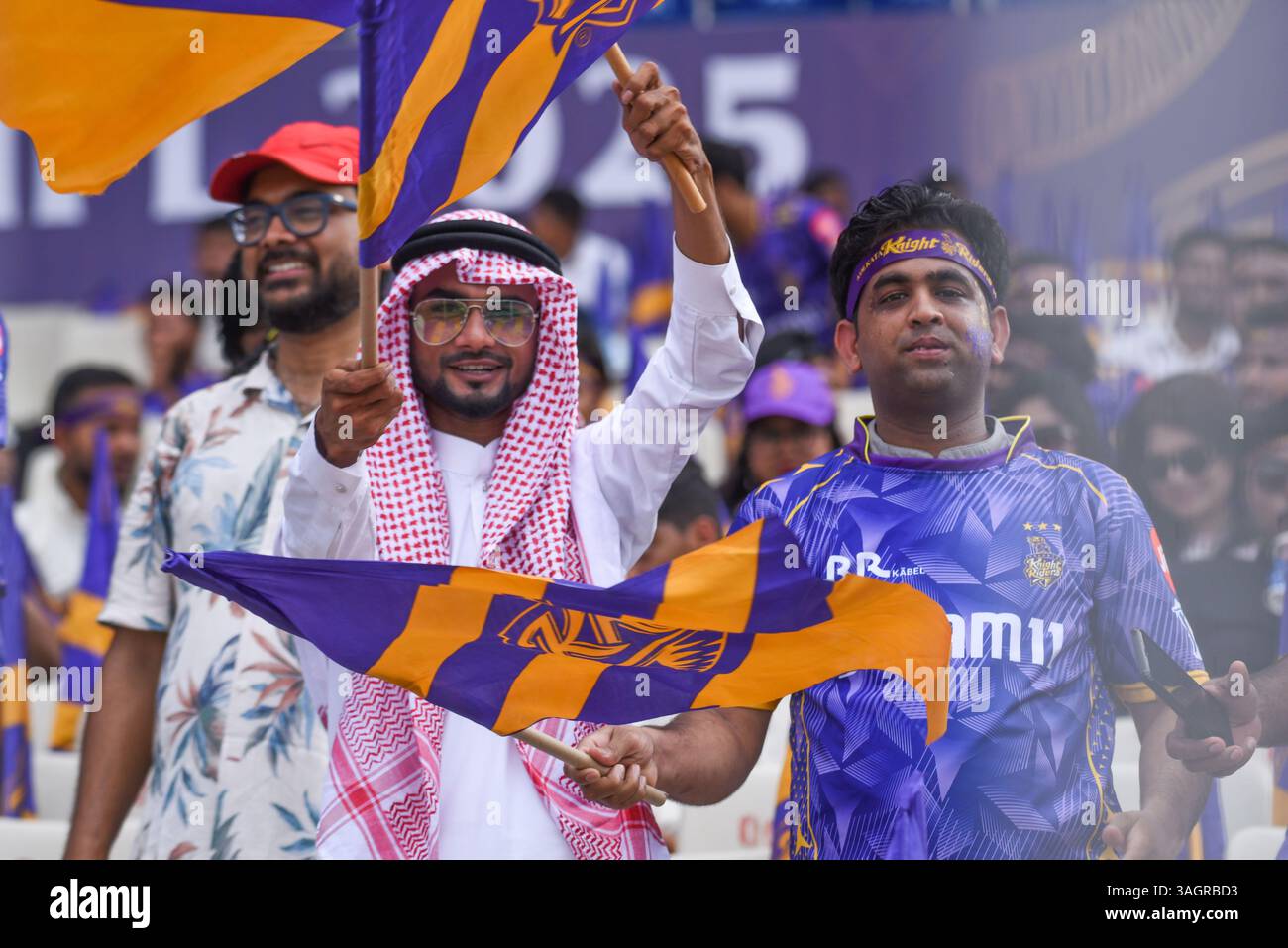 Kolkata, India. 08th Apr, 2025. Kolkata Knight Riders' fans during the ...