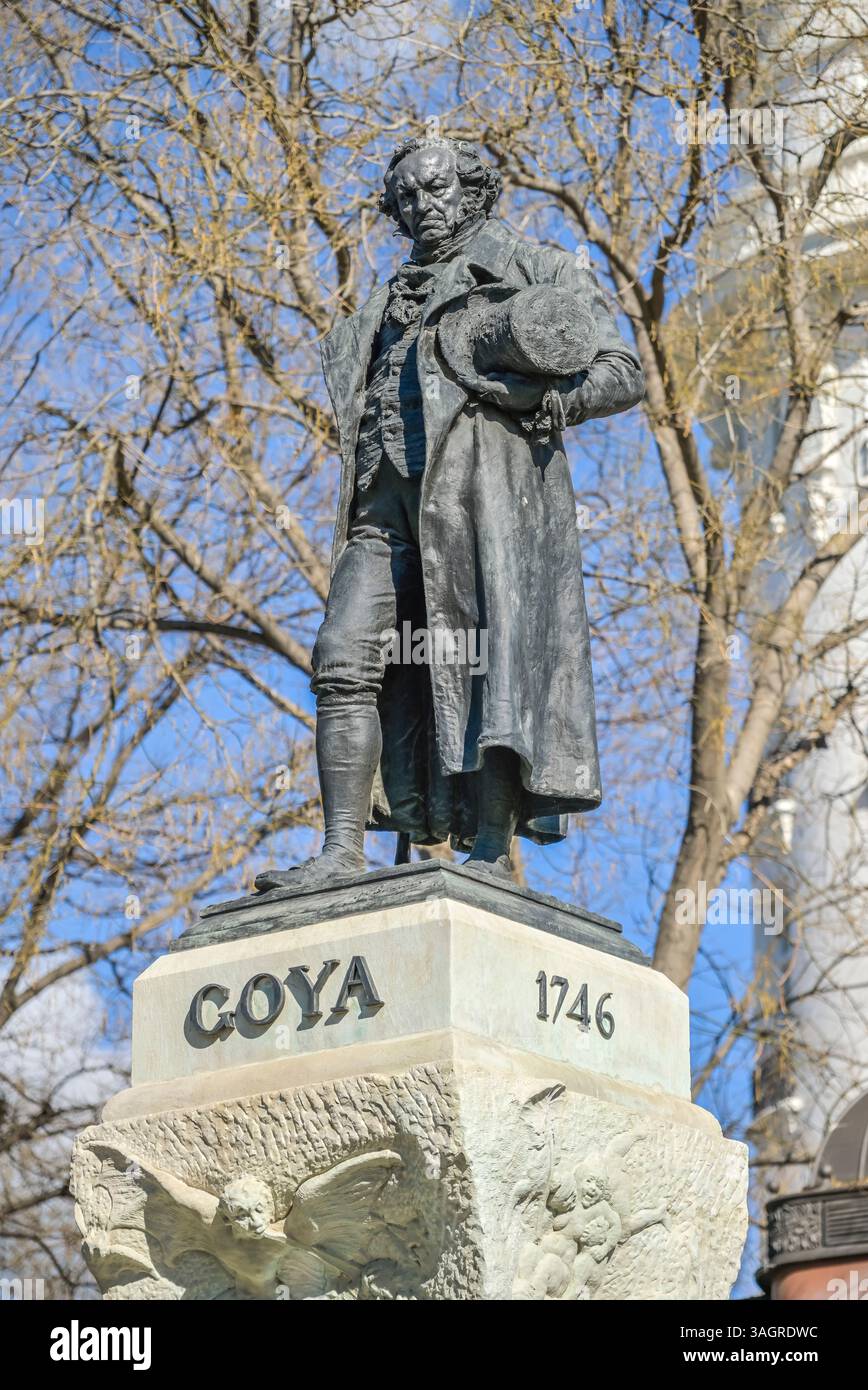 Standbild von Francisco de Goya vor dem Museo del Prado, Paseo del ...