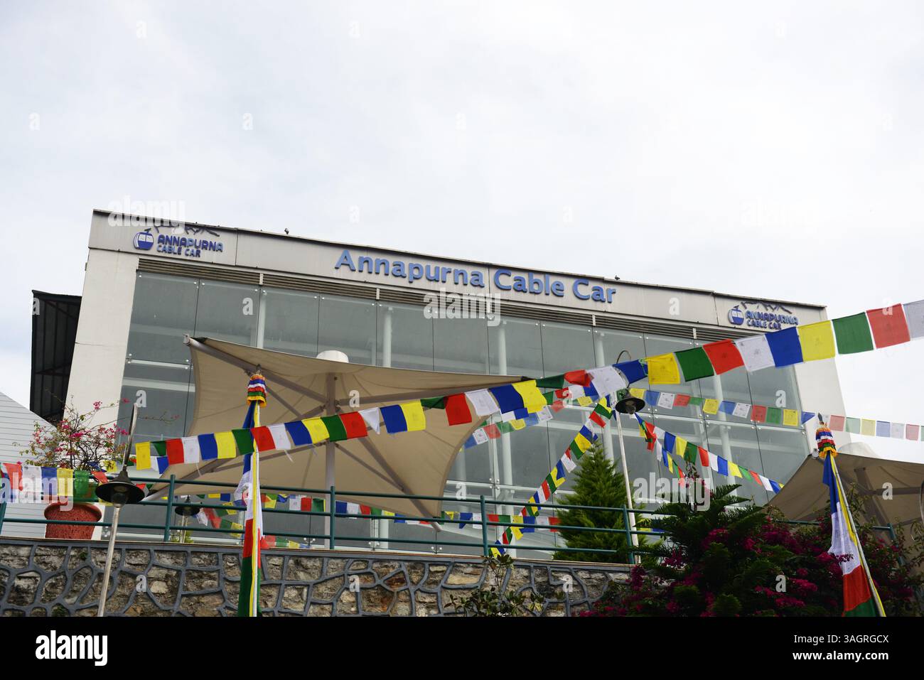 The Annapurna cable car to the top of Sarangkot hill near Pokhara ...