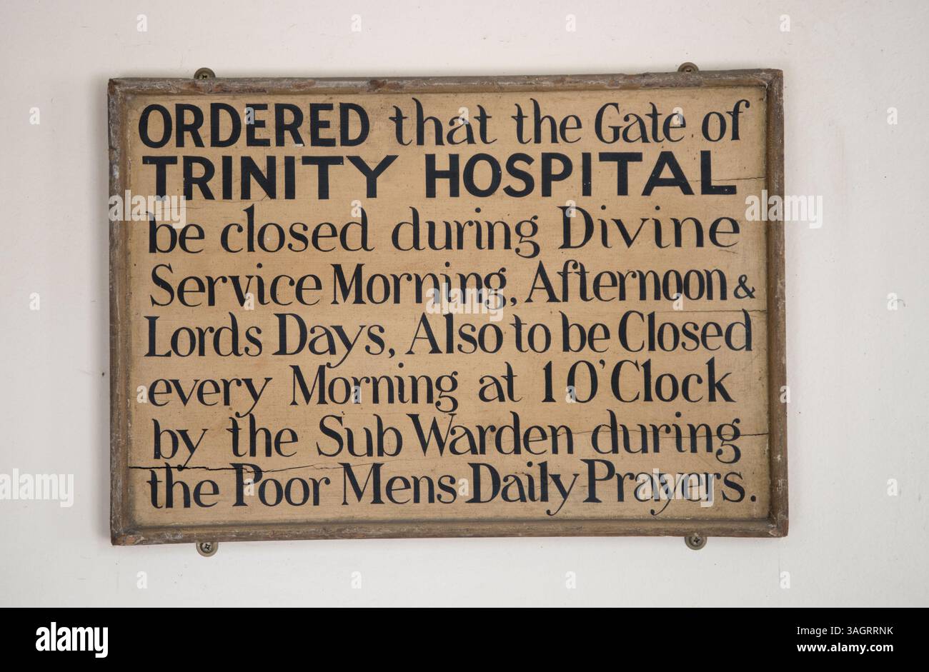 Rules and regulations on a small notice board in a downstairs corridor ...