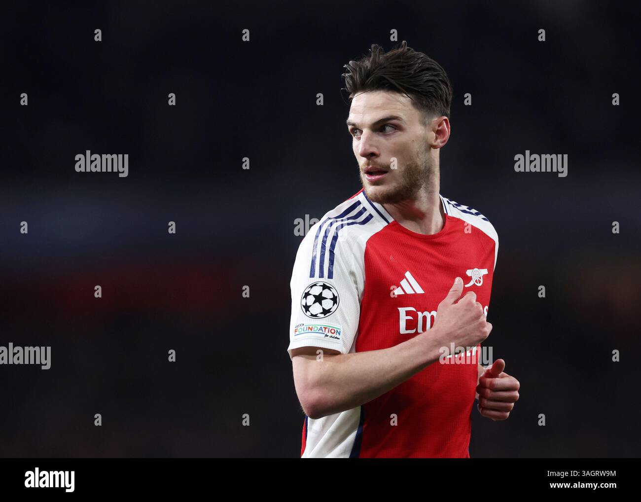 London, UK. 8th Apr, 2025. Declan Rice of Arsenal during the Arsenal vs ...