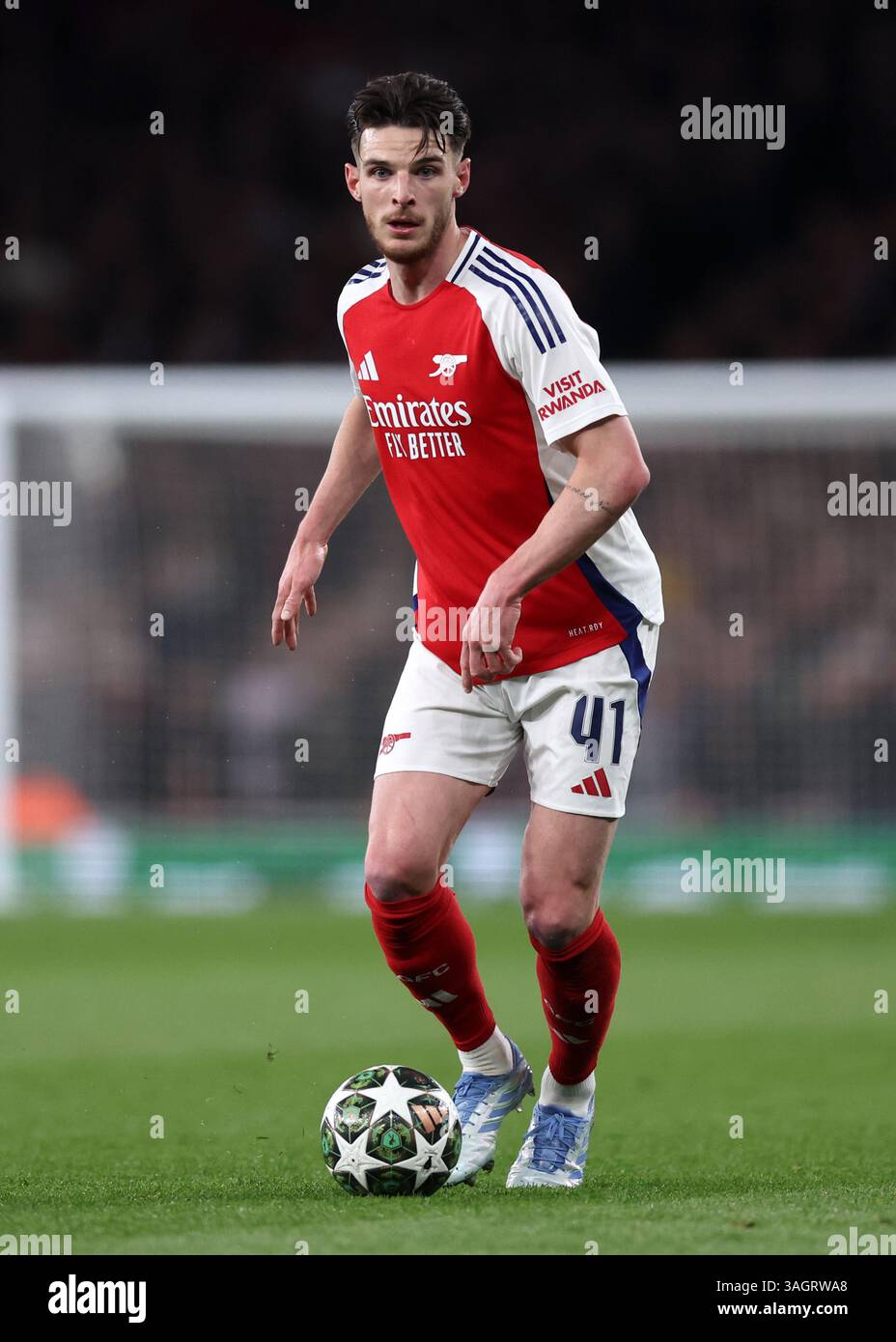 London, UK. 8th Apr, 2025. Declan Rice of Arsenal during the Arsenal vs ...