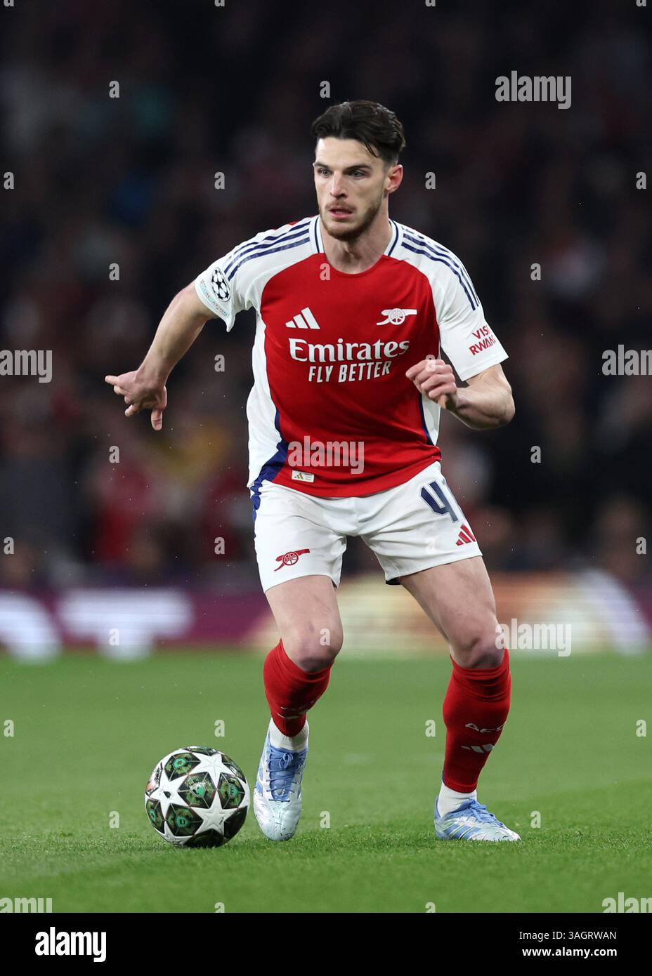 London, UK. 8th Apr, 2025. Declan Rice of Arsenal during the Arsenal vs ...