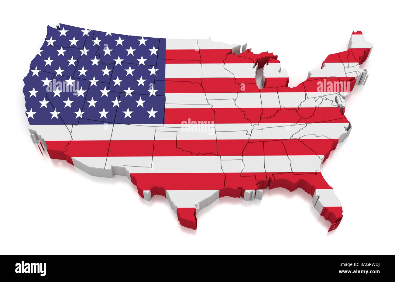 3d relief map united states hi-res stock photography and images - Alamy