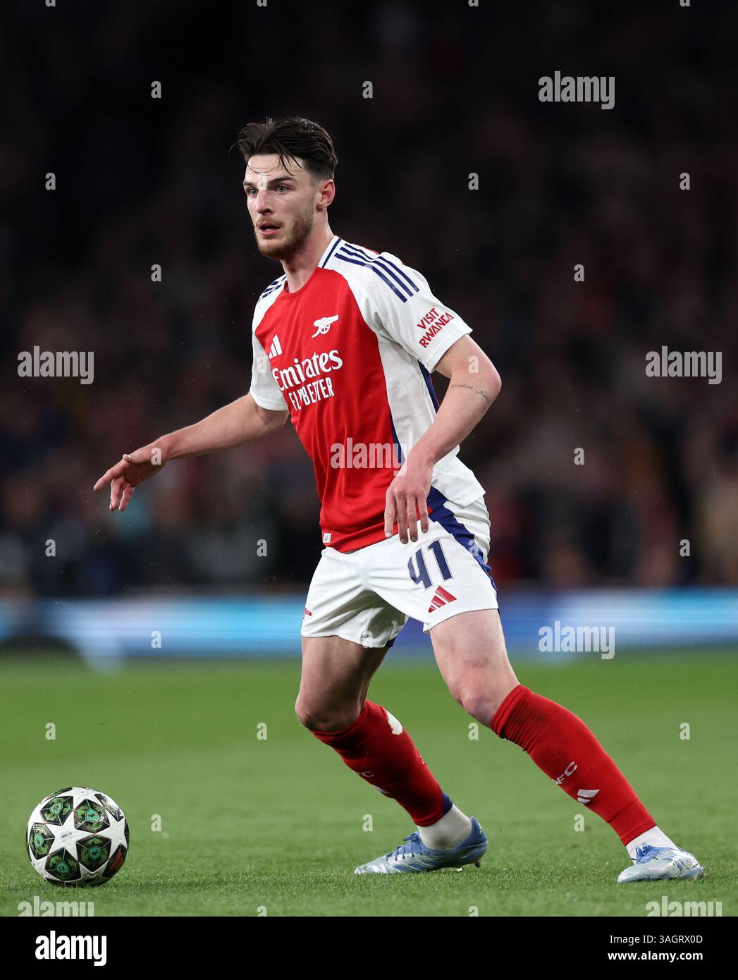 London, UK. 8th Apr, 2025. Declan Rice of Arsenal during the Arsenal vs ...