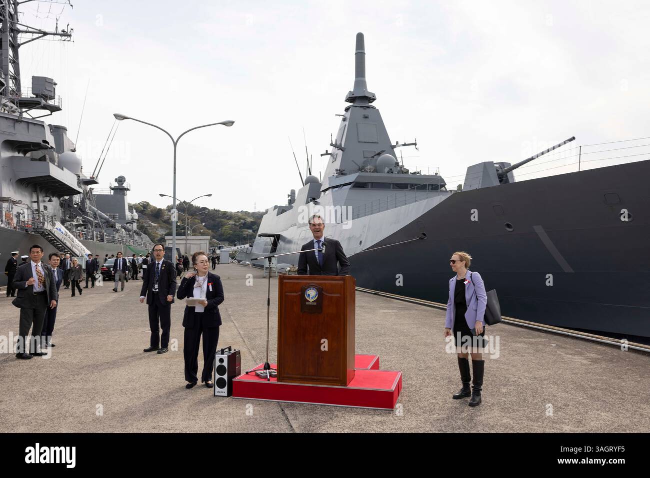 Yokosuka, Japan. 08th Apr, 2025. NATO Secretary General Mark Rutte ...