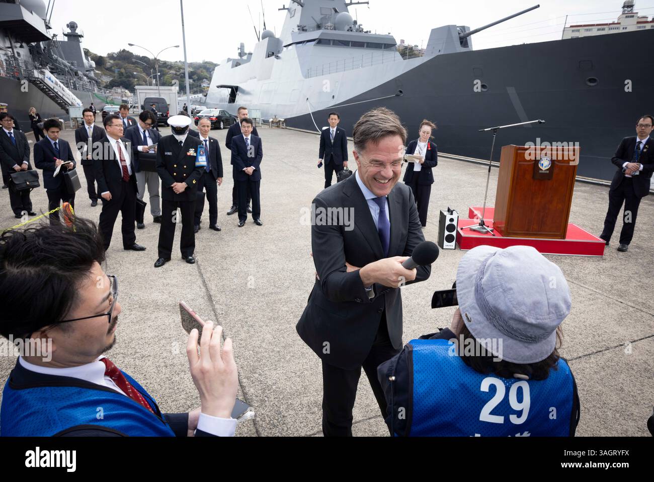 Yokosuka, Japan. 08th Apr, 2025. NATO Secretary General Mark Rutte ...
