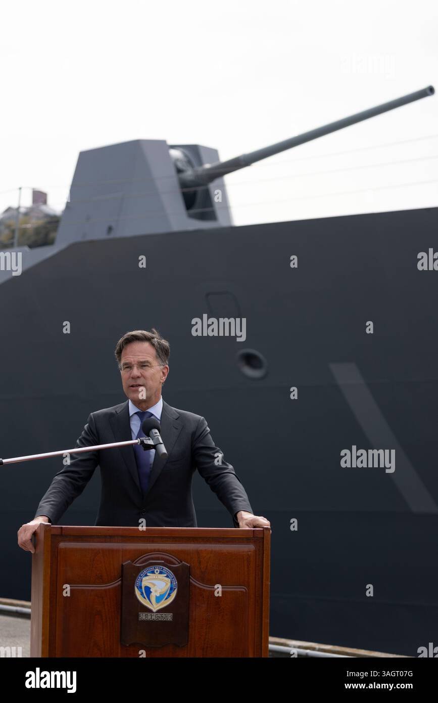 Yokosuka, Japan. 08th Apr, 2025. NATO Secretary General Mark Rutte ...