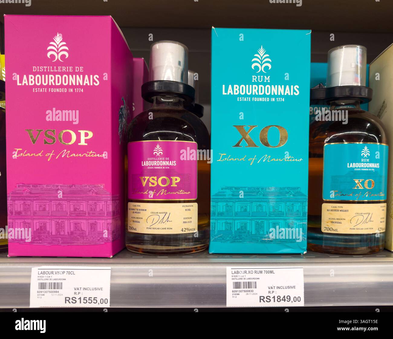 Grand Bay, Mauritius - January 29, 2025: Labourdonnais VSOP and XO ...