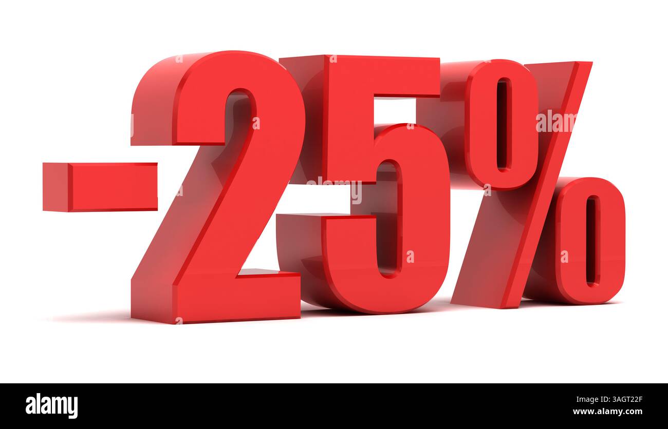25 percent discount isolated on white background Stock Photo - Alamy