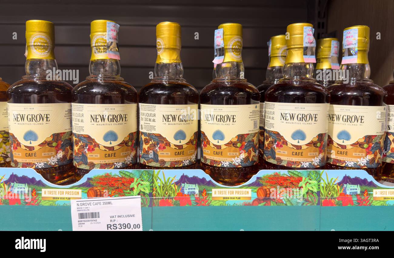 Grand Bay, Mauritius - January 29, 2025: Retail shelf lined with ...