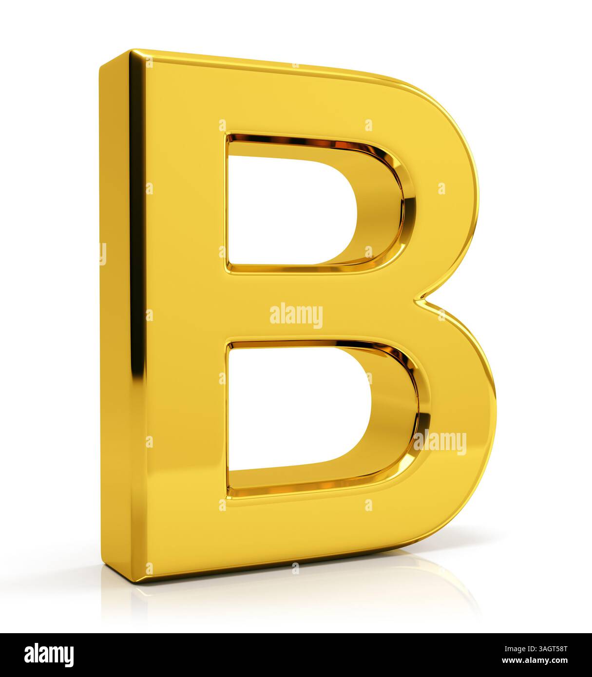 3D gold letter B isolated on white background Stock Photo - Alamy