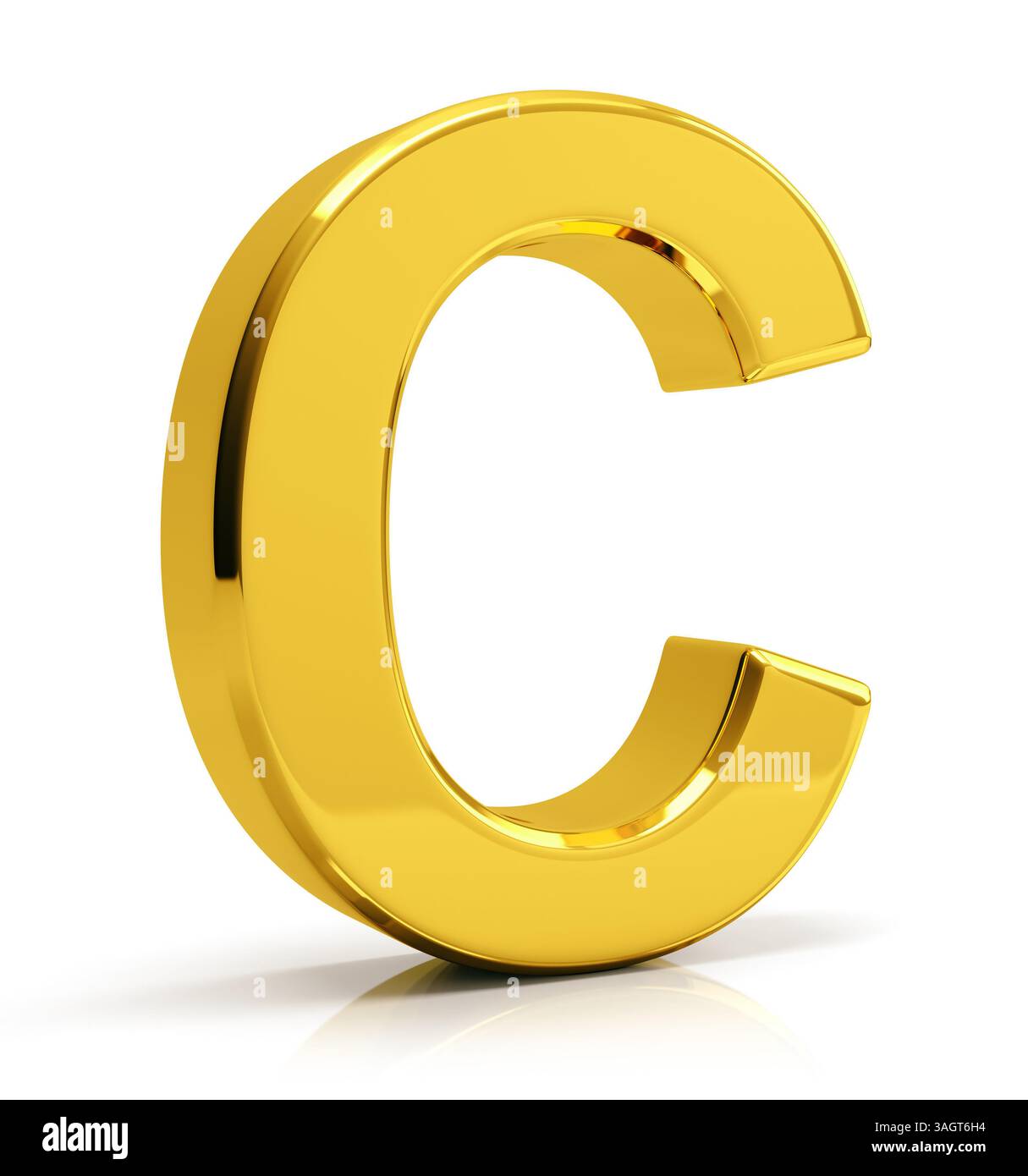 3D gold letter C isolated on white background Stock Photo - Alamy