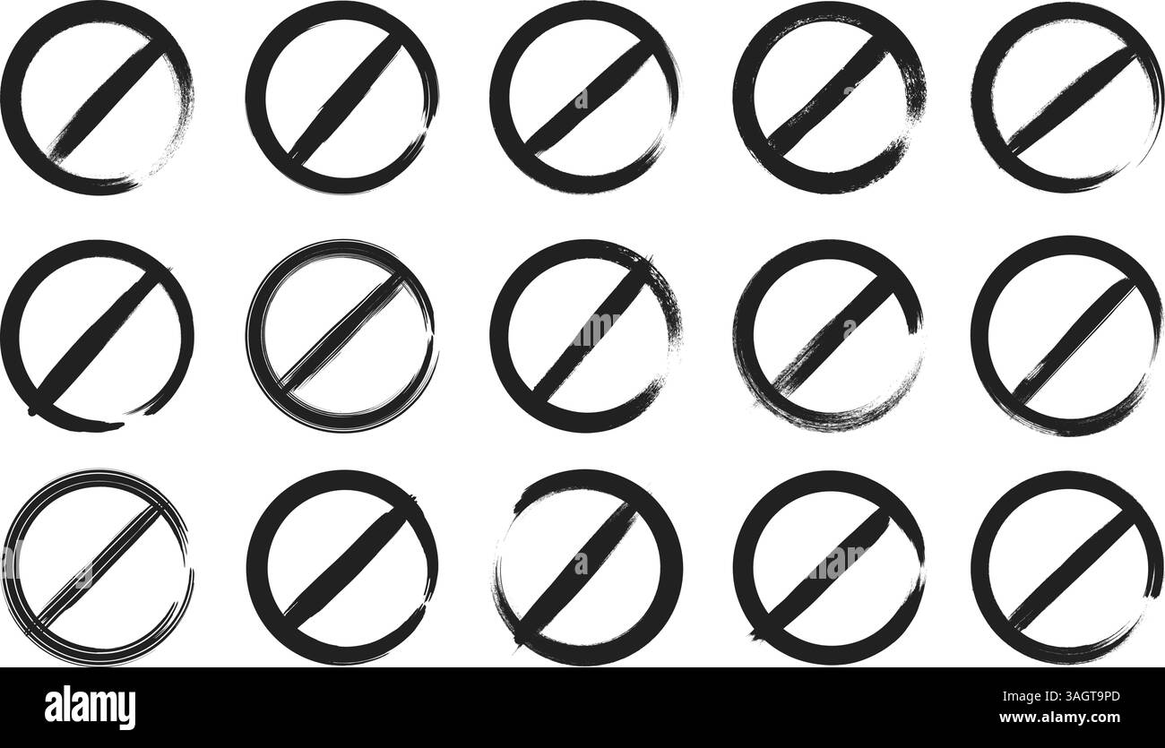 Hand drawn brush paint forbidden vintage grunge style red stop sign ...