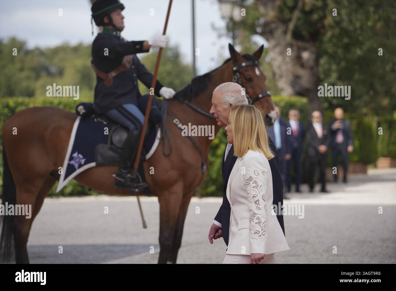 Rome, President Giorgia Meloni receives King Charles at Villa Doria ...