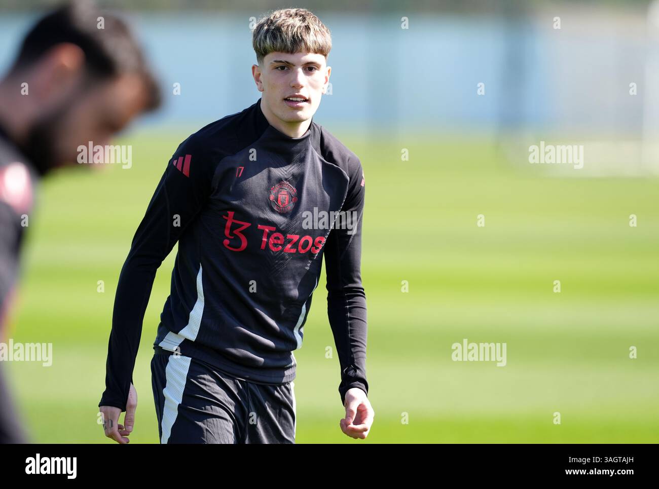 Manchester United's Alejandro Garnacho during a training session at ...