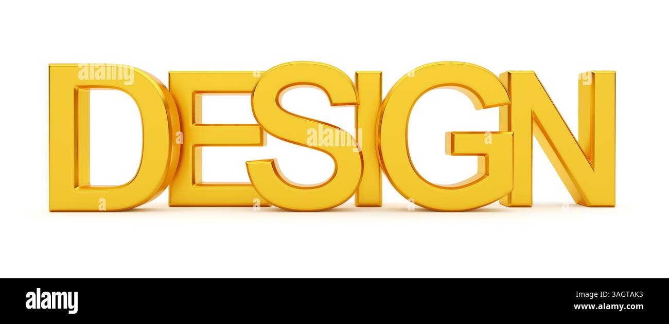 Golden word design isolated on white background Stock Photo - Alamy