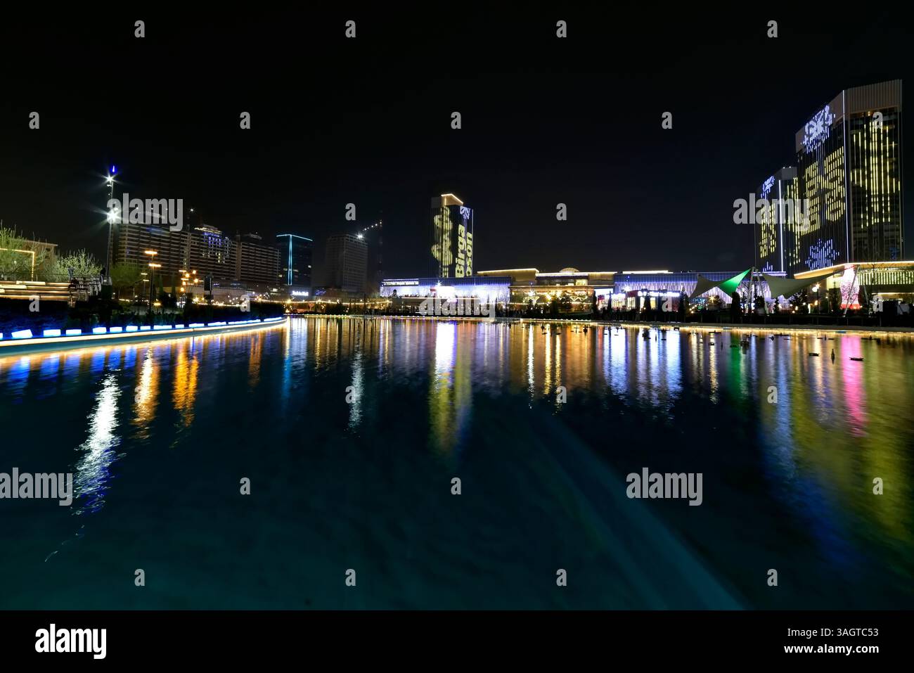 Tashkent City Park, Uzbekistan – March 23, 2025, Night view of Tashkent ...