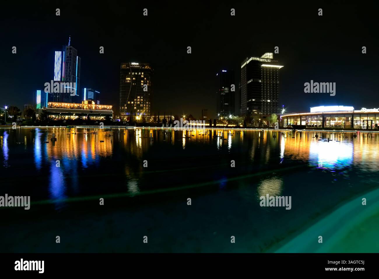 Tashkent City Park, Uzbekistan – March 23, 2025, Night view of Tashkent ...