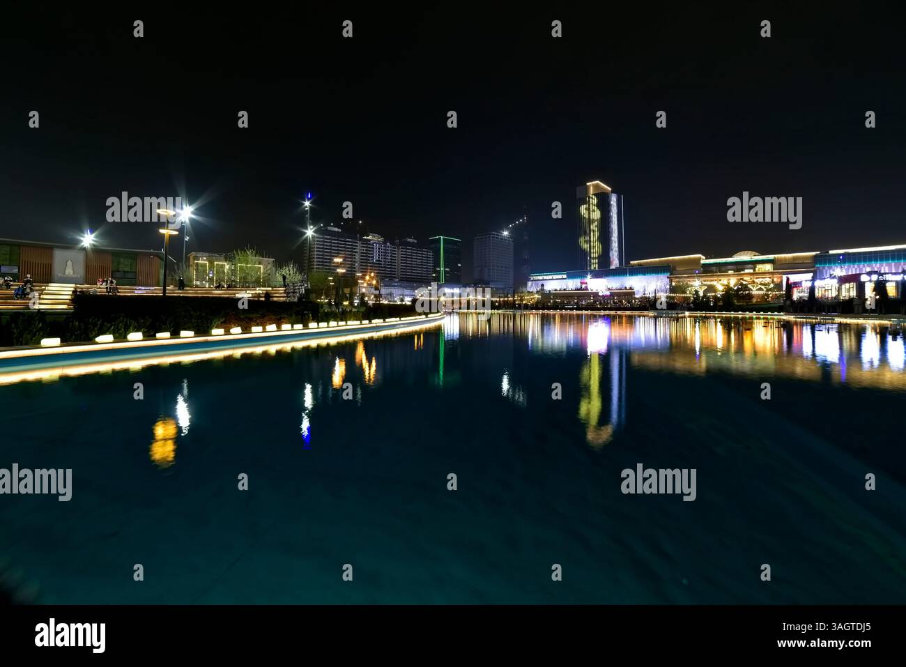 Tashkent City Park, Uzbekistan – March 23, 2025, Night view of Tashkent ...