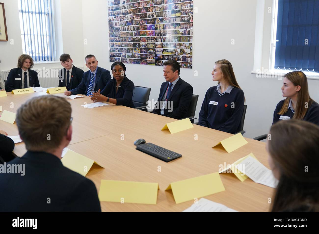 Conservative party leader Kemi Badenoch holding a Q&A session with ...