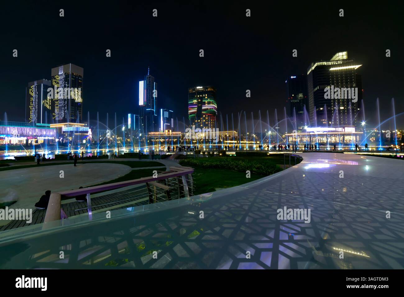 Tashkent City Park, Uzbekistan – March 23, 2025, Night view of Tashkent ...