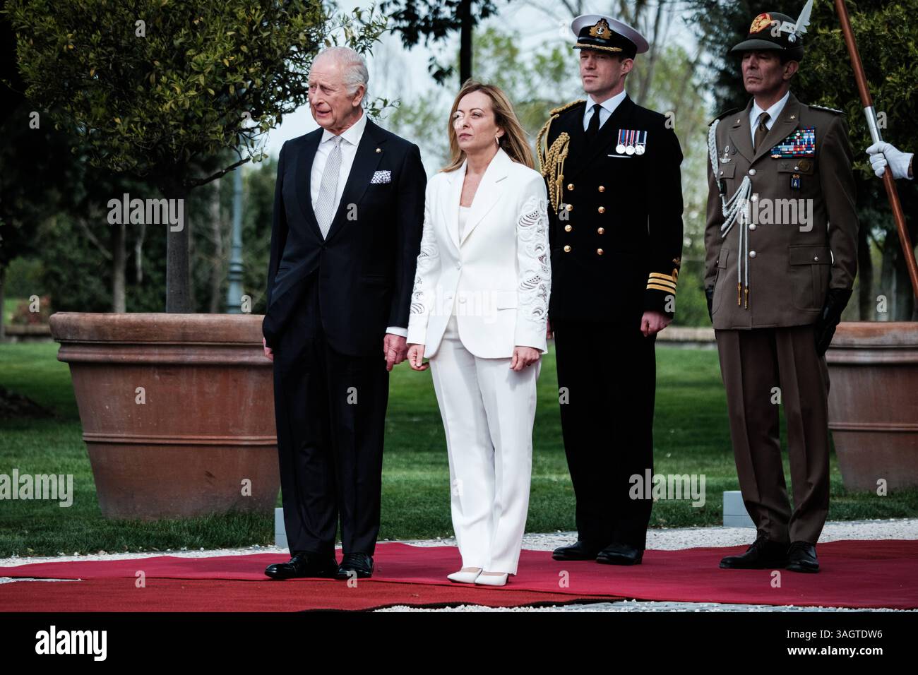Rome, state visit of the English royals in Italy. Prime Minister ...