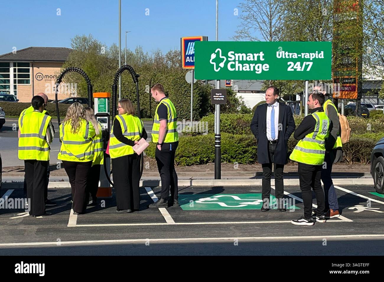 Preston, UK 09 April 2025: Installation of Smart Charge Ultra Rapid Hub ...