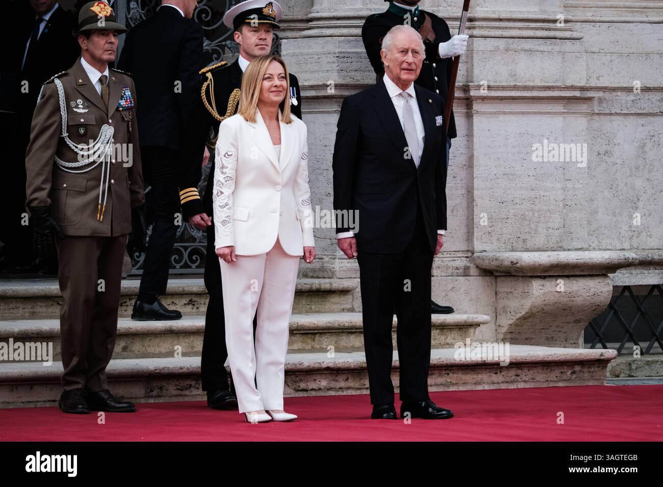Rome, state visit of the English royals in Italy. Prime Minister ...
