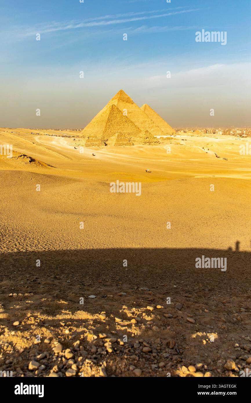 Cairo, Egypt; January 20, 2024: Showcase Giza's iconic pyramids, a ...
