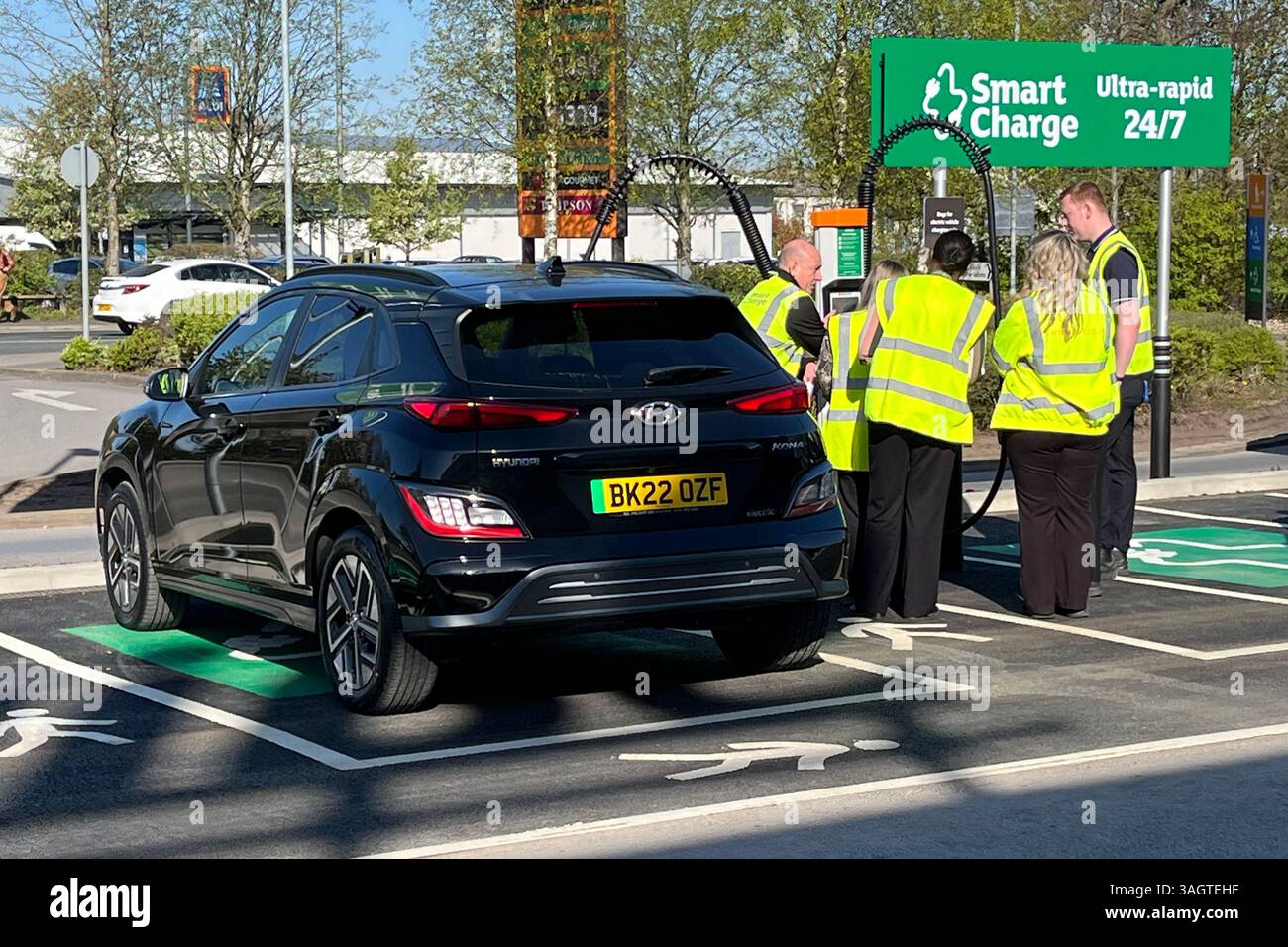 Preston, UK 09 April 2025: Installation of Smart Charge Ultra Rapid Hub ...