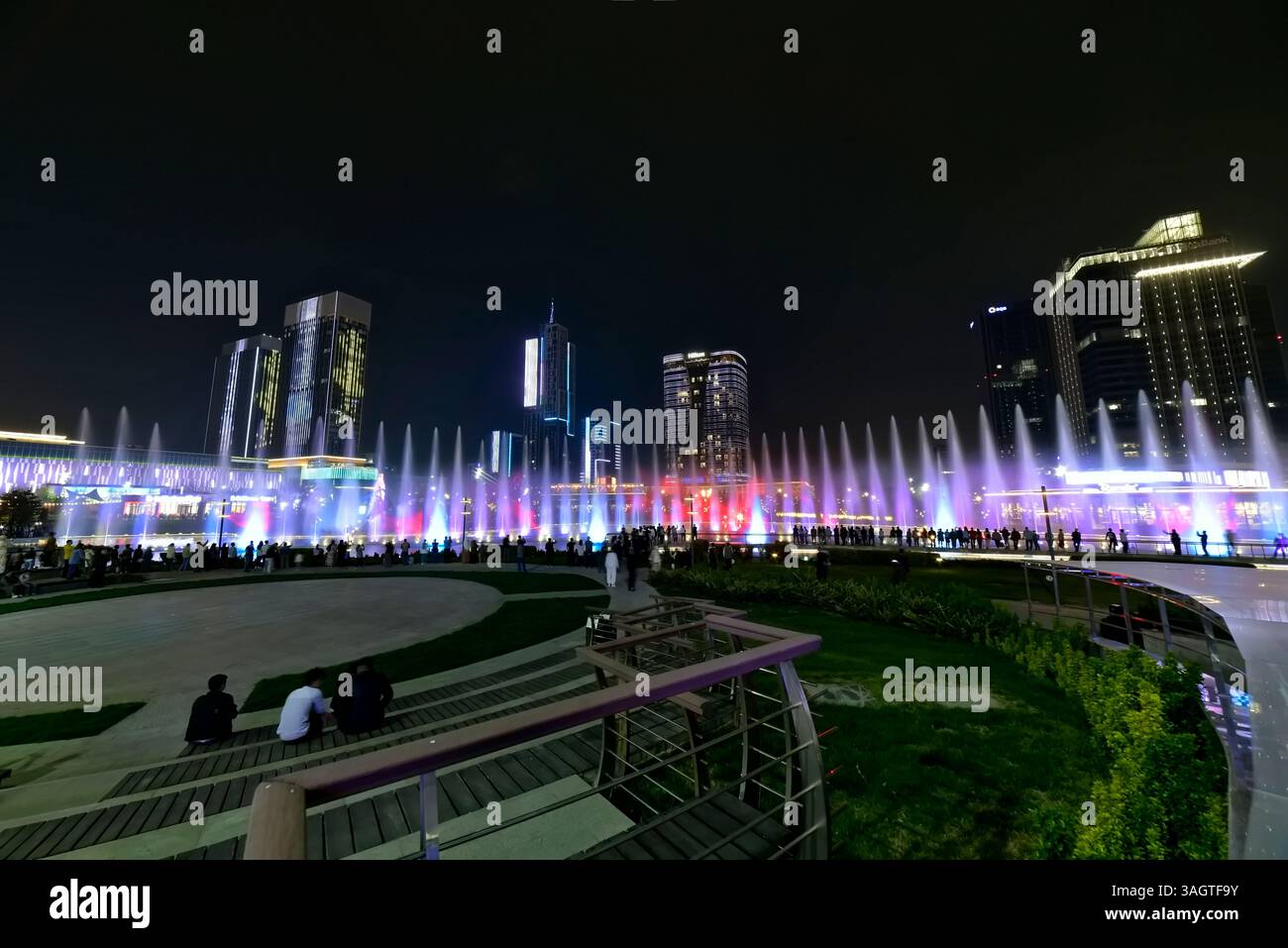 Tashkent City Park, Uzbekistan – March 23, 2025, Night view of Tashkent ...