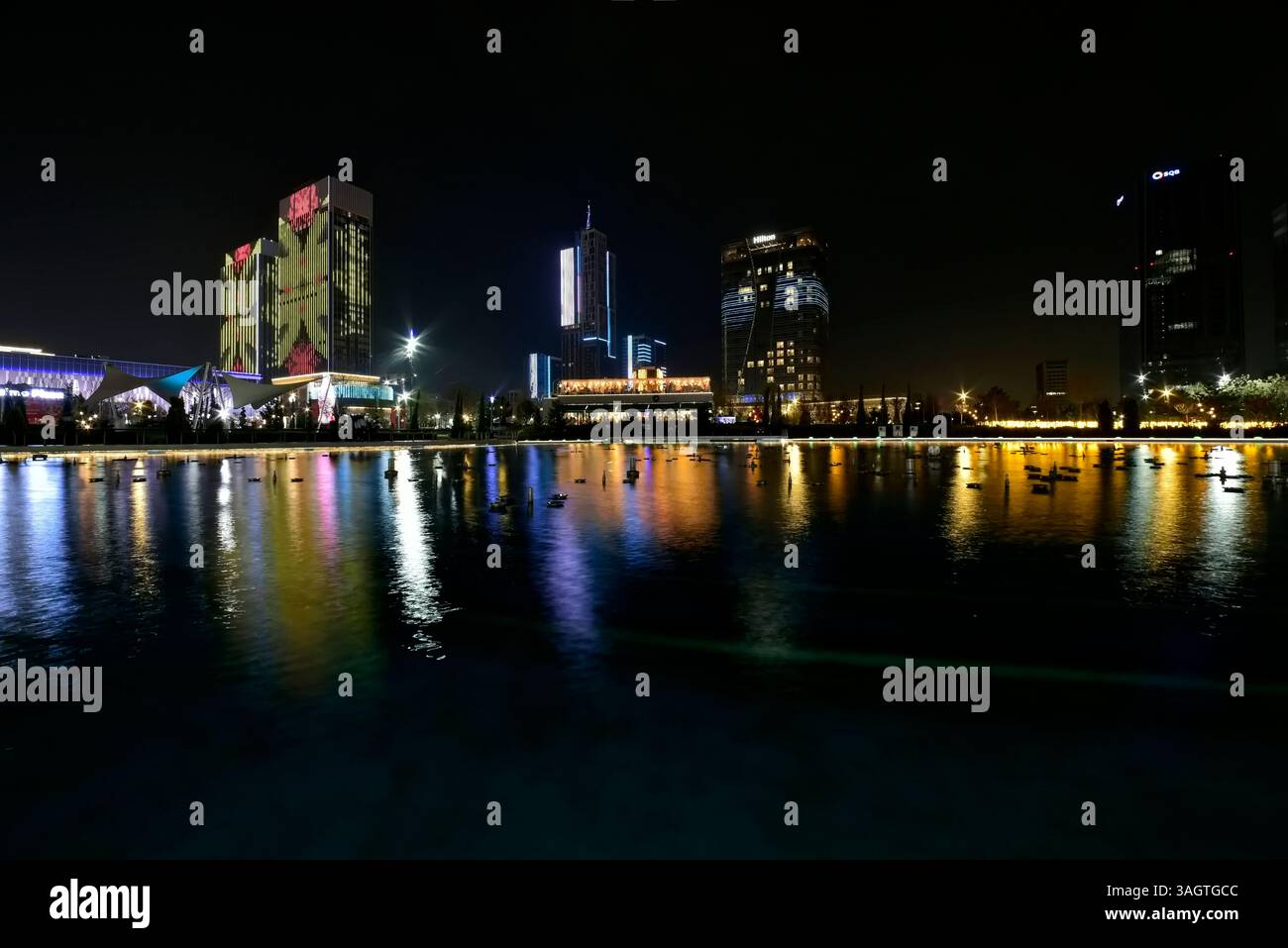 Tashkent City Park, Uzbekistan – March 23, 2025, Night view of Tashkent ...