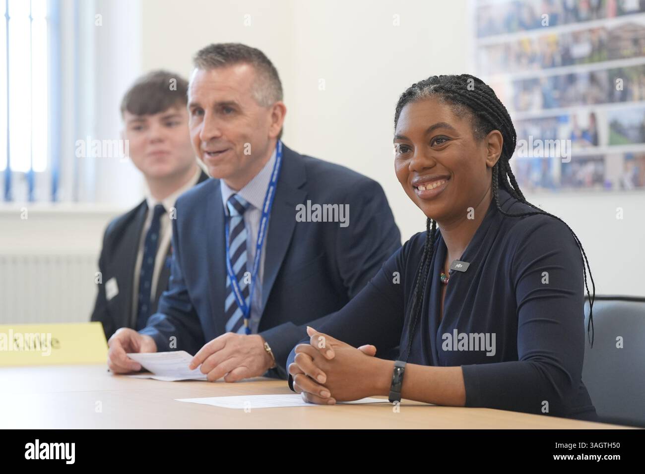 Conservative party leader Kemi Badenoch holding a Q&A session with ...
