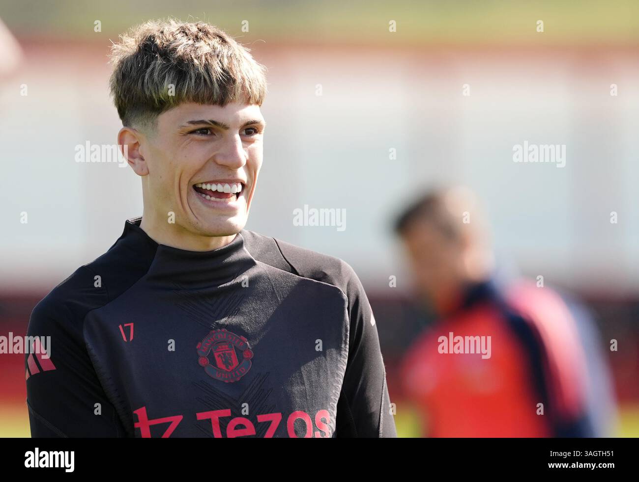 Manchester United's Alejandro Garnacho during a training session at ...