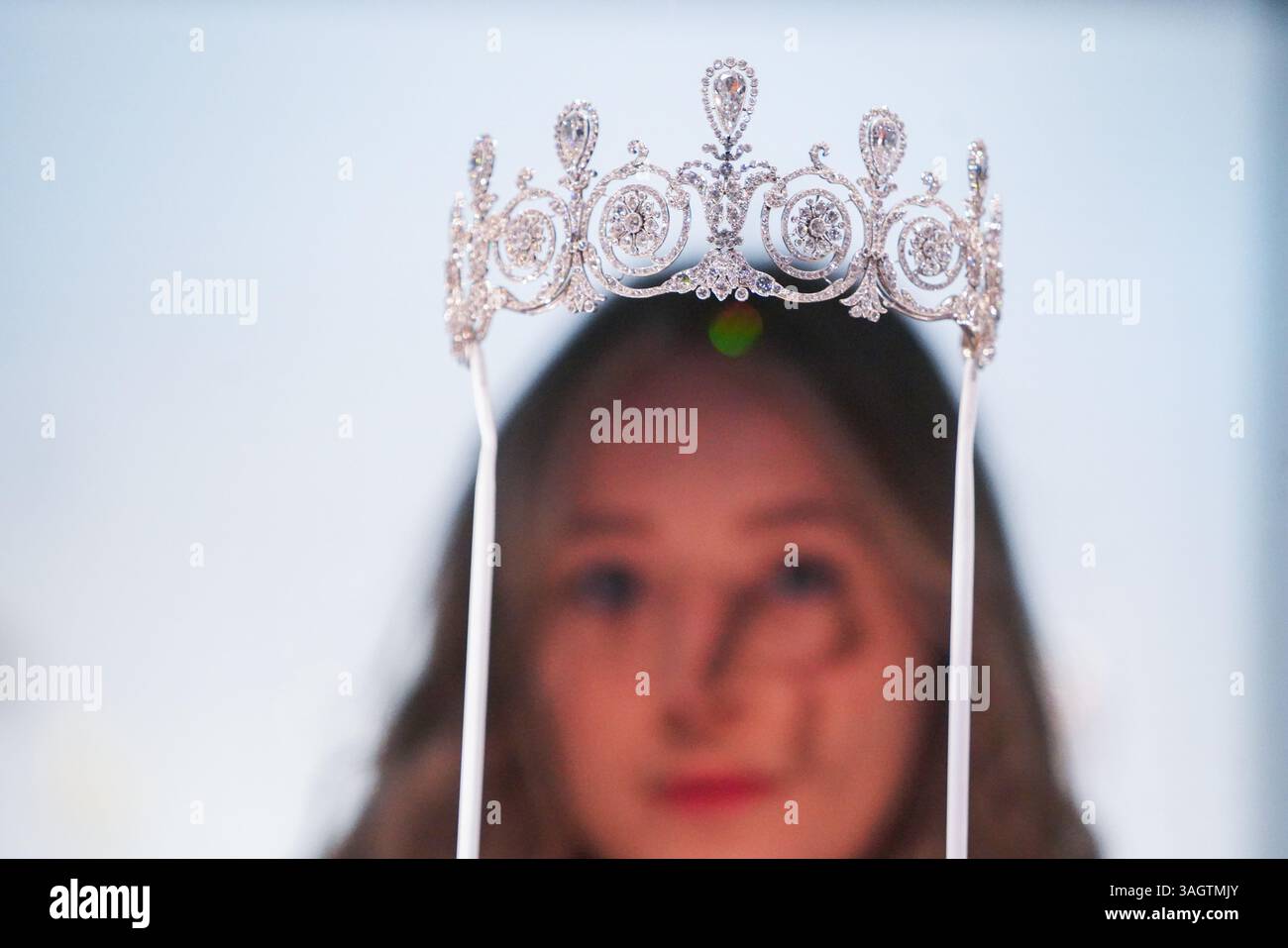 London UK 9 April 2025. Image: Tiara, cartier Paris special order ...