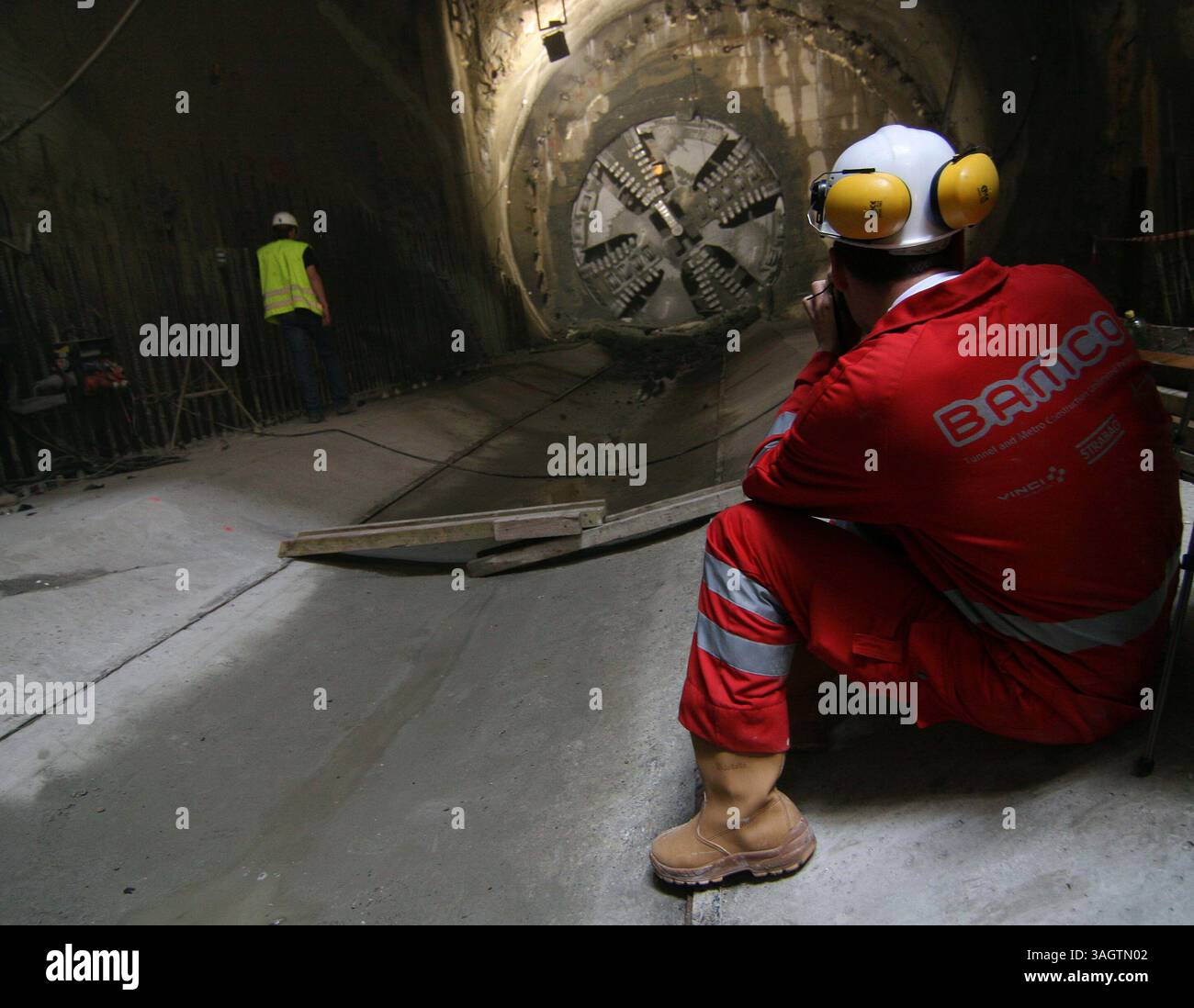 Jun 27, 2009 - Budapest, Hungary - A construction worker watches as the ...
