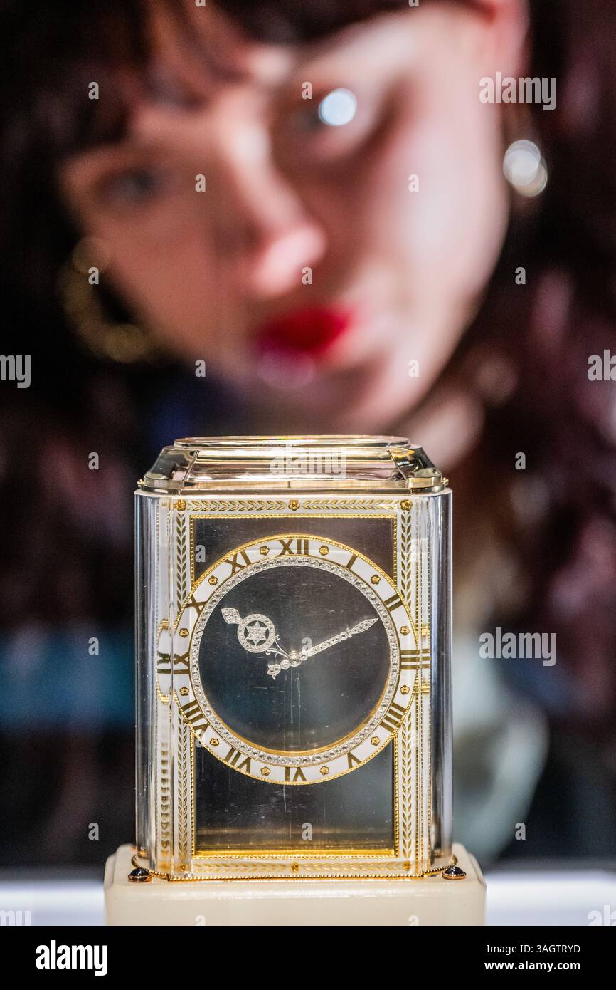 London, UK. 9th Apr, 2025. 'Model A’ Mystery Clock, Made by Coüet for ...