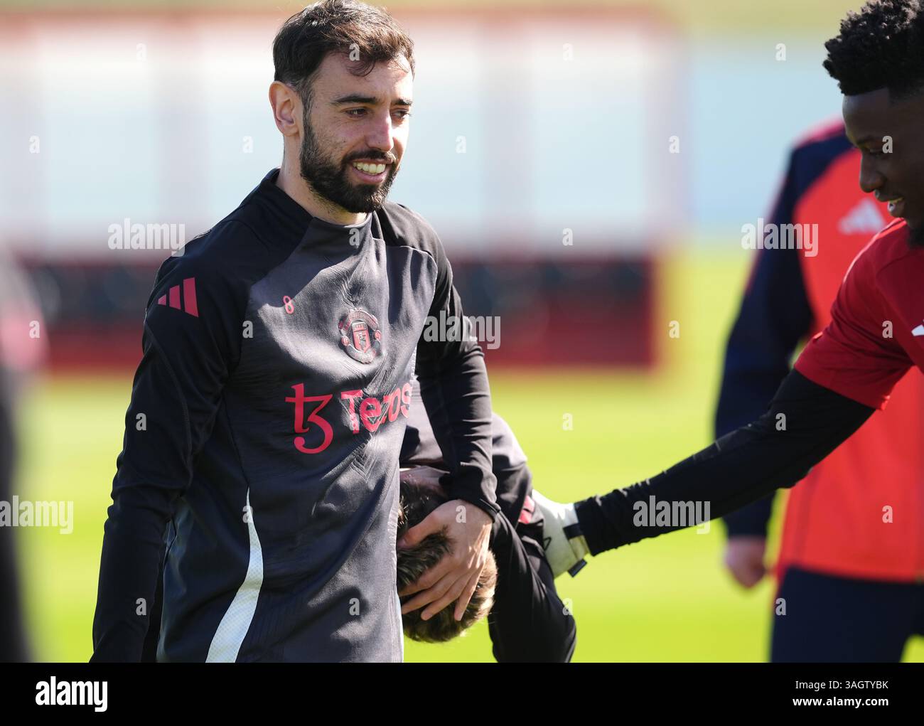 Manchester United's Bruno Fernandes during a training session at ...