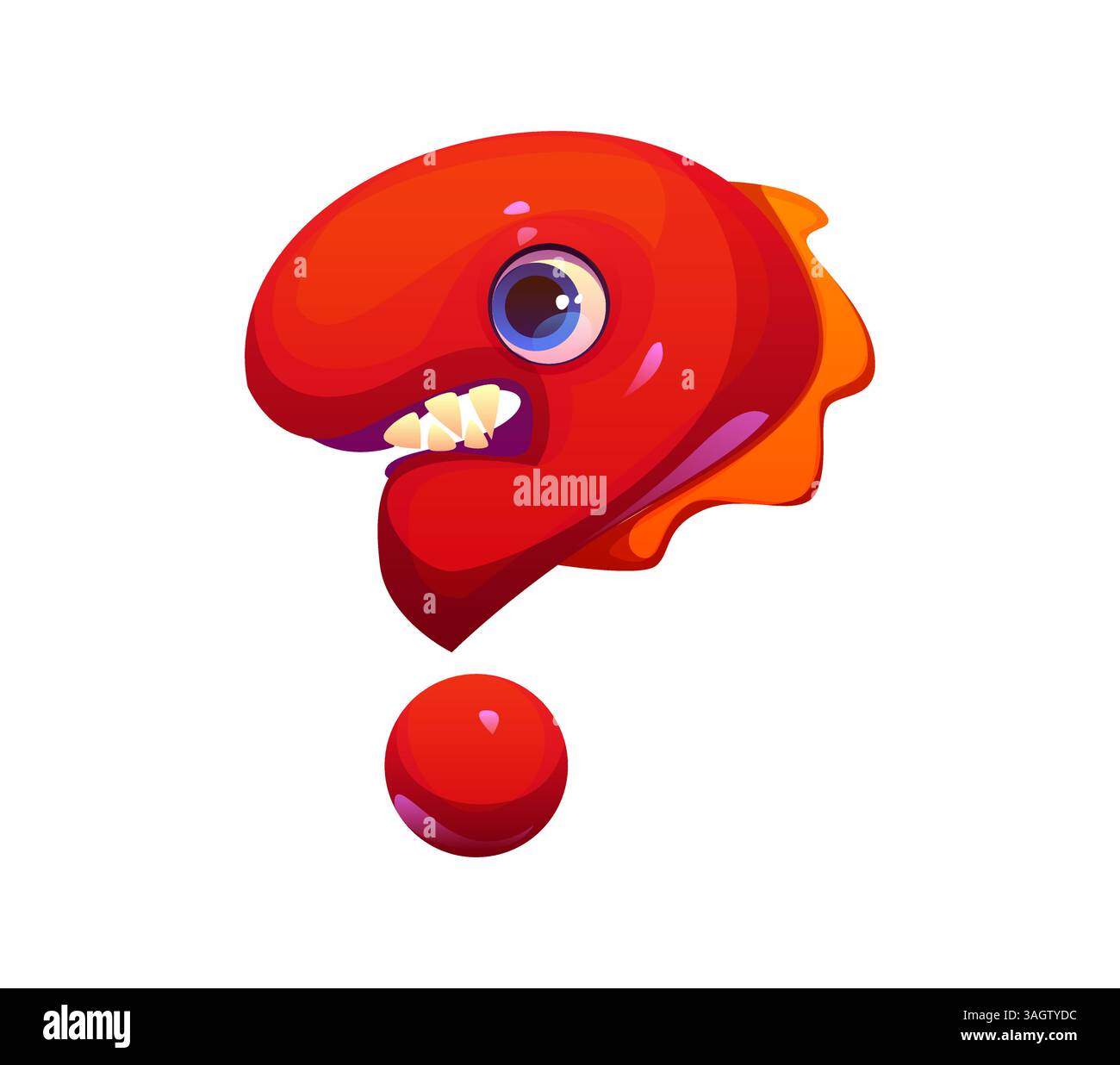 Bizarre monster character font punctuation question mark. Spooky ...