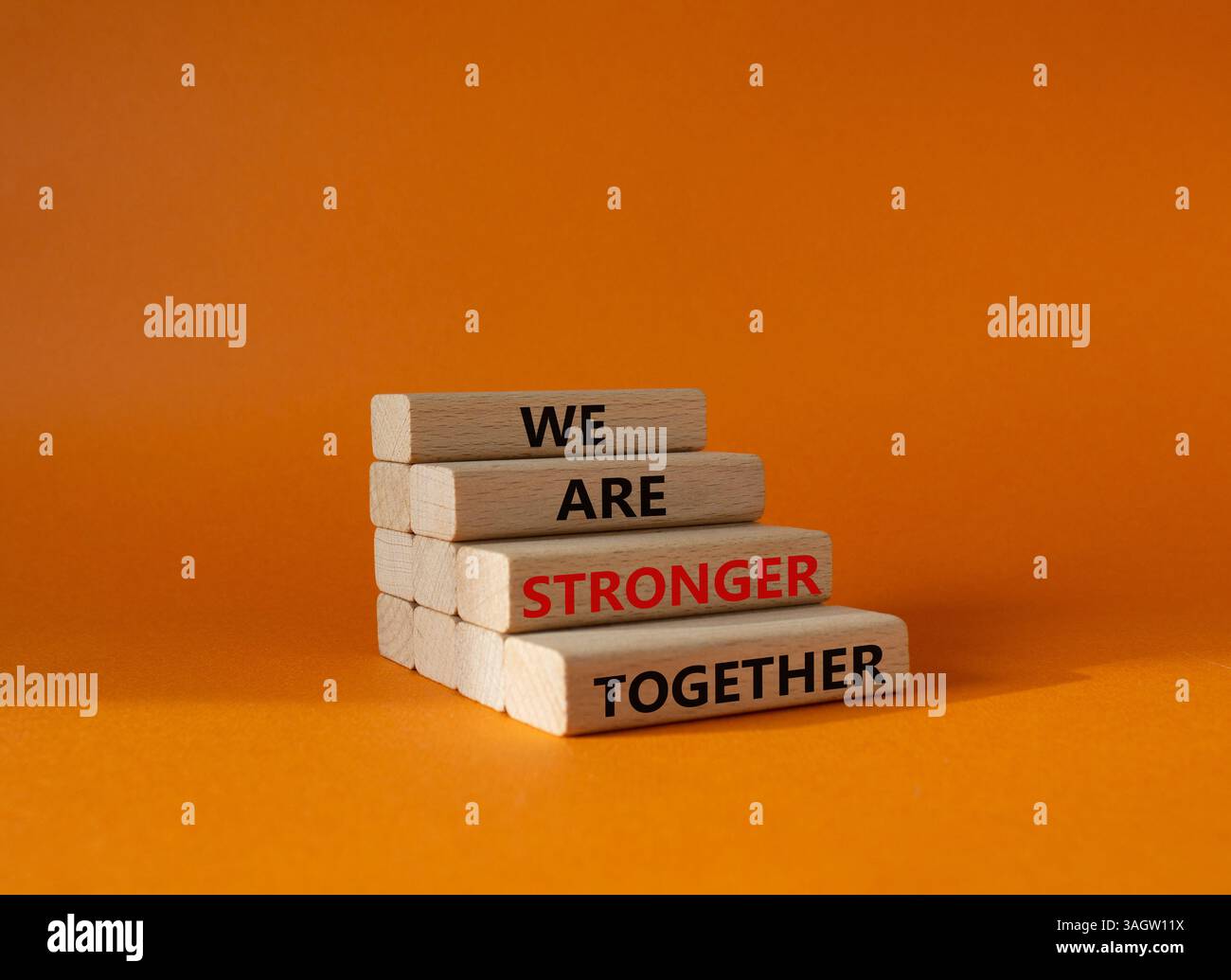 We are stronger together symbol. Wooden blocks with words We are ...