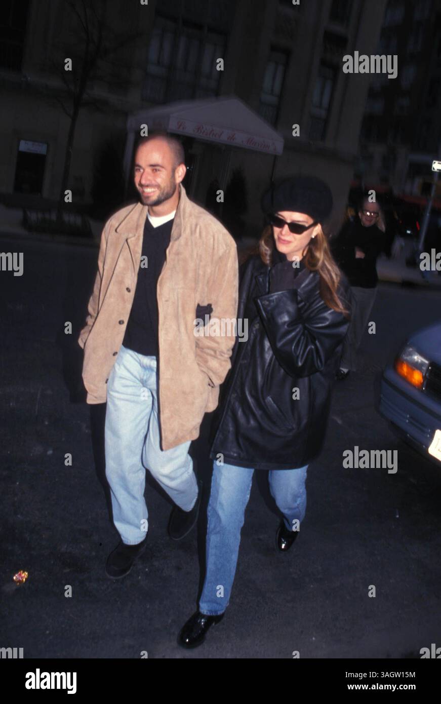 Dec. 27, 1997 - ANDRE AGASSI WITH BROOKE SHIELDS WALKING ON MADISON ...