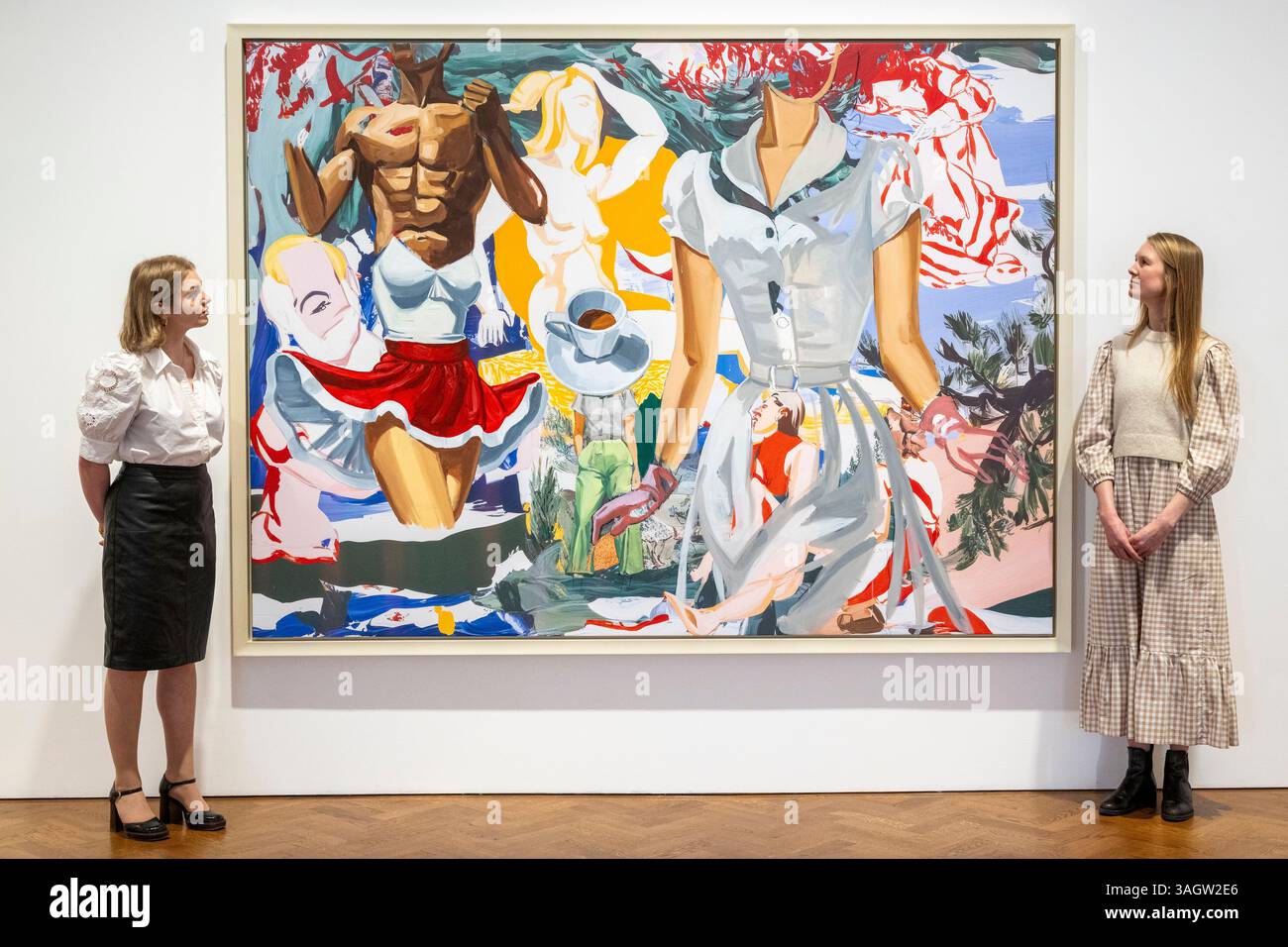 London, UK. 9 April 2025. Staff members with ‘N.P. Intrigue’, 2025, at ...