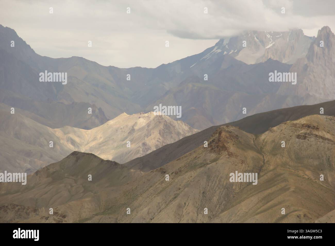 Dramatic mountain landscape in Leh Ladakh showcasing steep peaks and ...