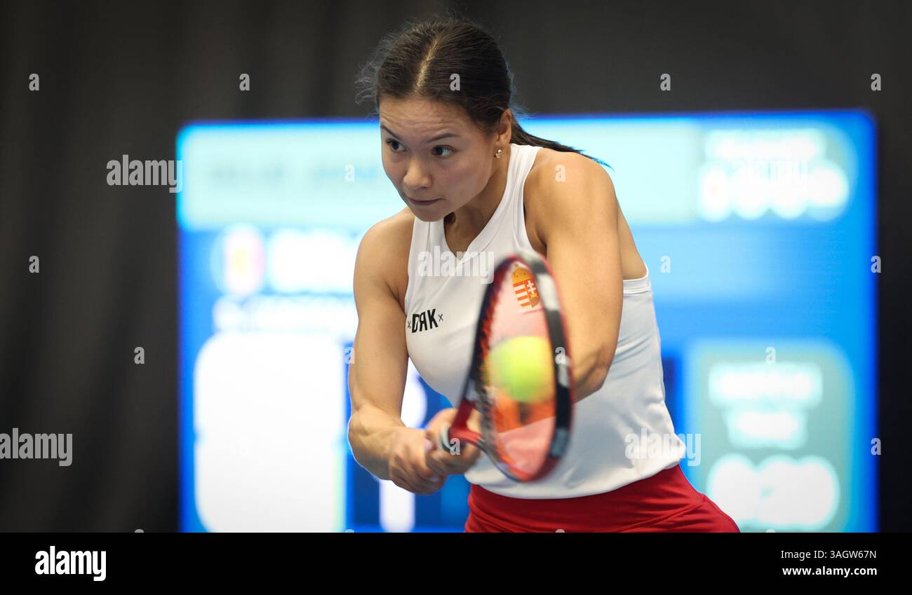Hungarian Amarissa Kiara Toth pictured in action during a tennis match ...