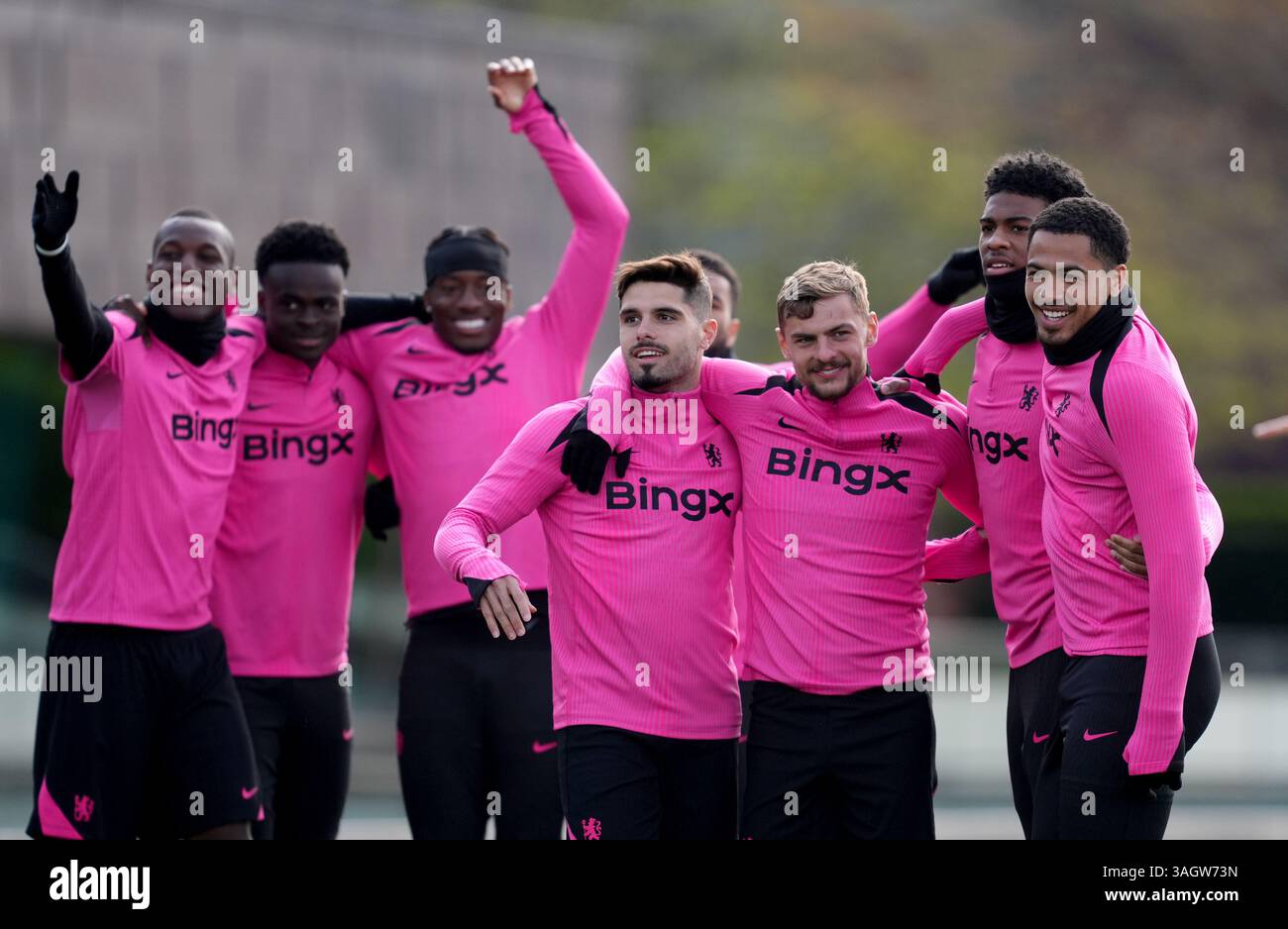 during a training session at Cobham Training Ground, London. Picture ...