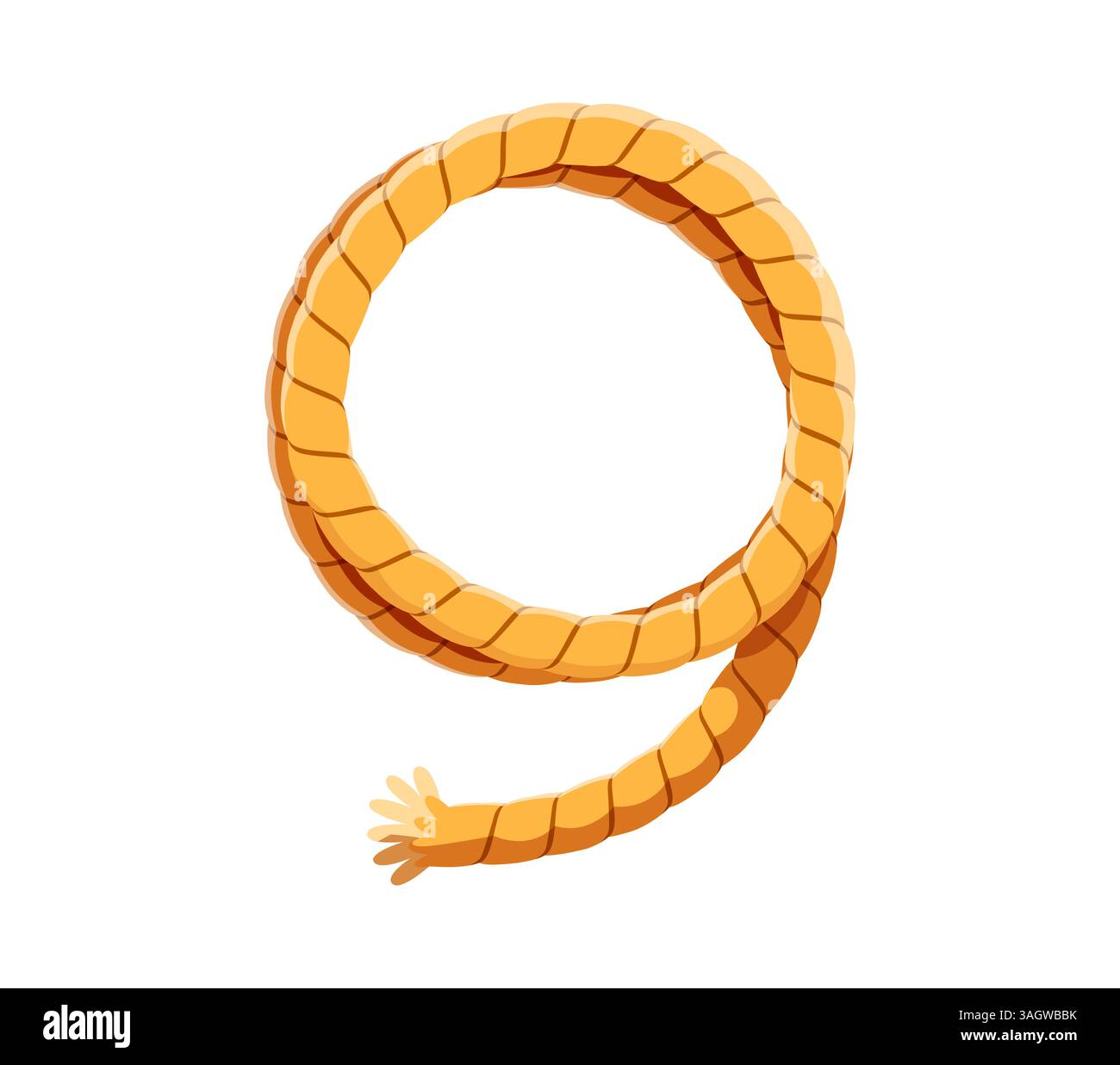 Cartoon rope twisted into the shape of the number nine. Creative math ...