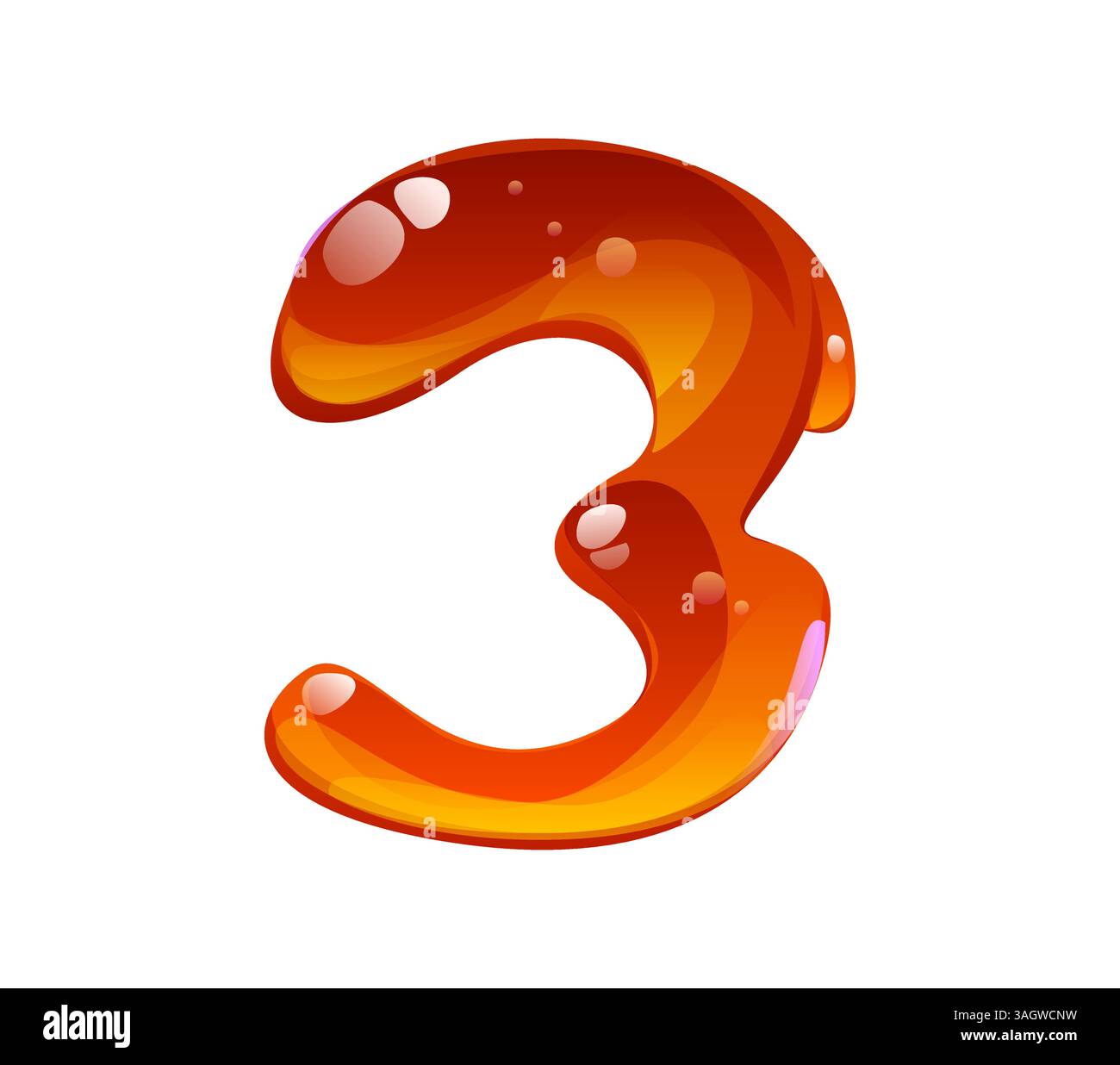 Honey font typeset, sweet nectar digit 3 three. Apiary kids ABC ...