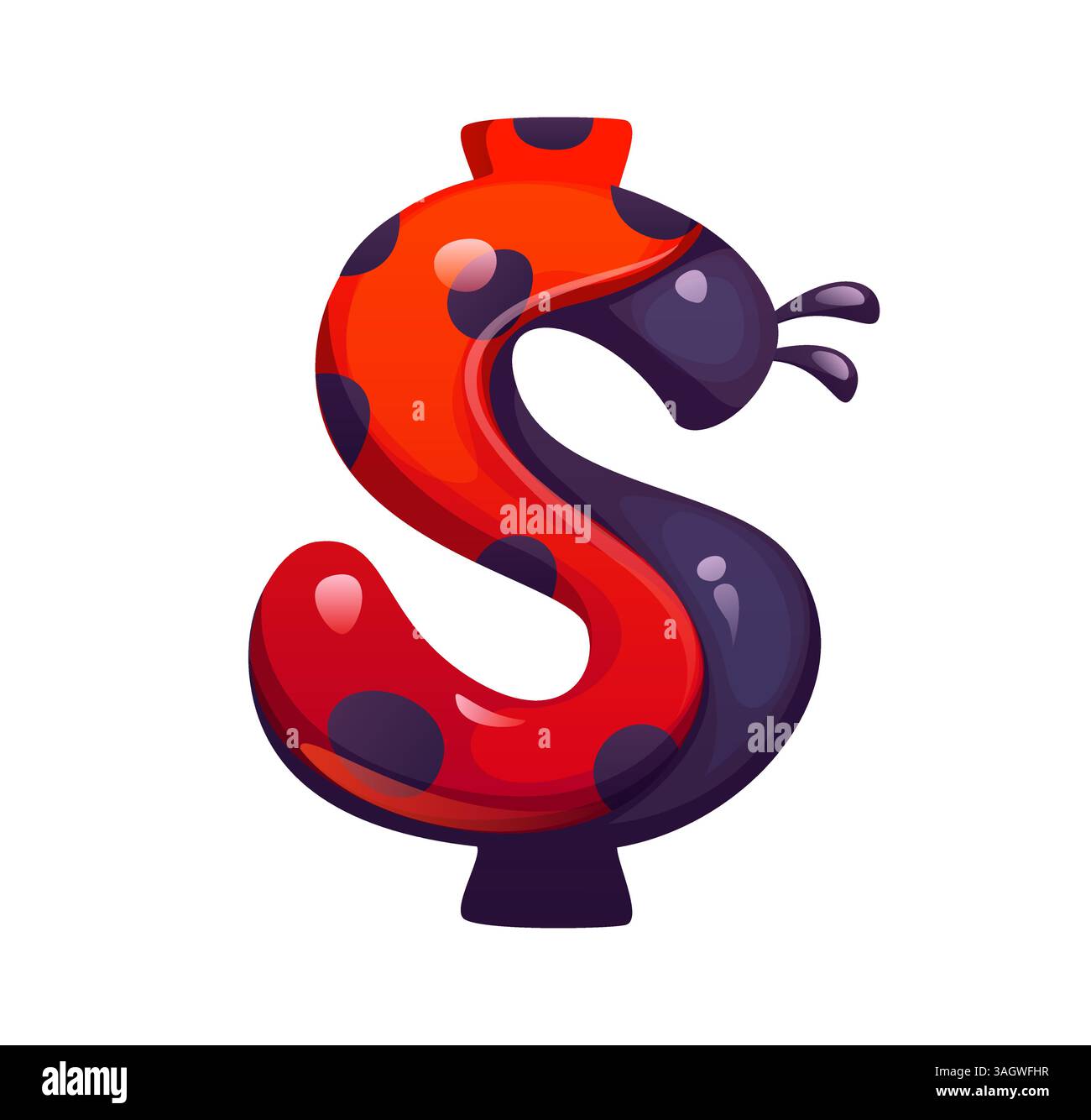 Ladybug cartoon font punctuation dollar currency symbol. Cute ladybug ...