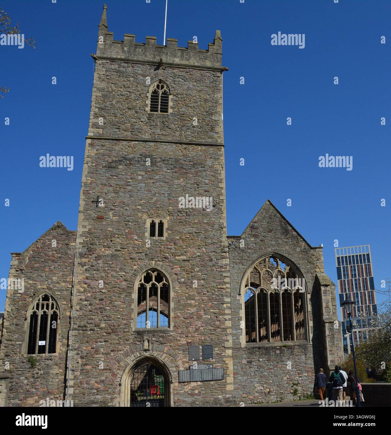 The ruin of St Peter's Church, Castle Park, Bristol, England, United ...